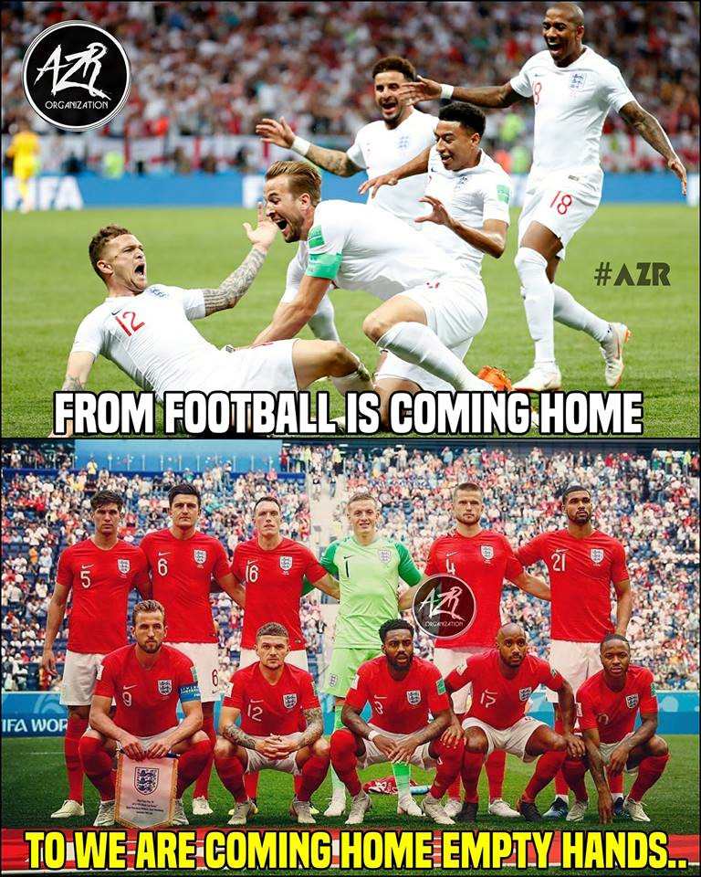 Ảnh chế đội tuyển Anh thua trận về nước